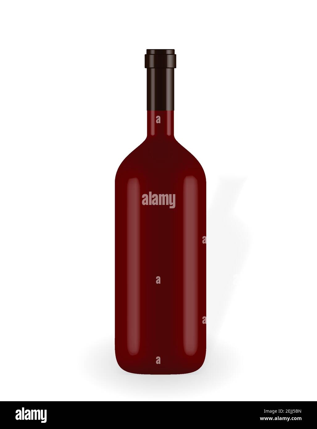 Colorful naturalistic closed 3D wine bottle without label. Vector ...