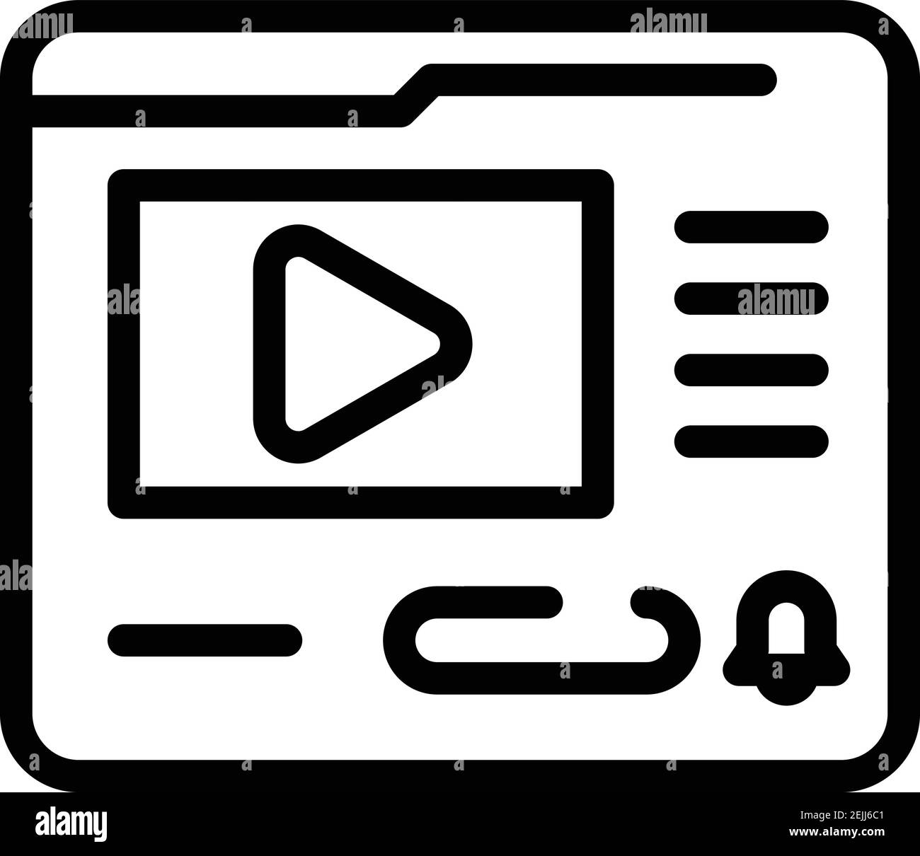 Video subscribe icon. Outline video subscribe vector icon for web ...