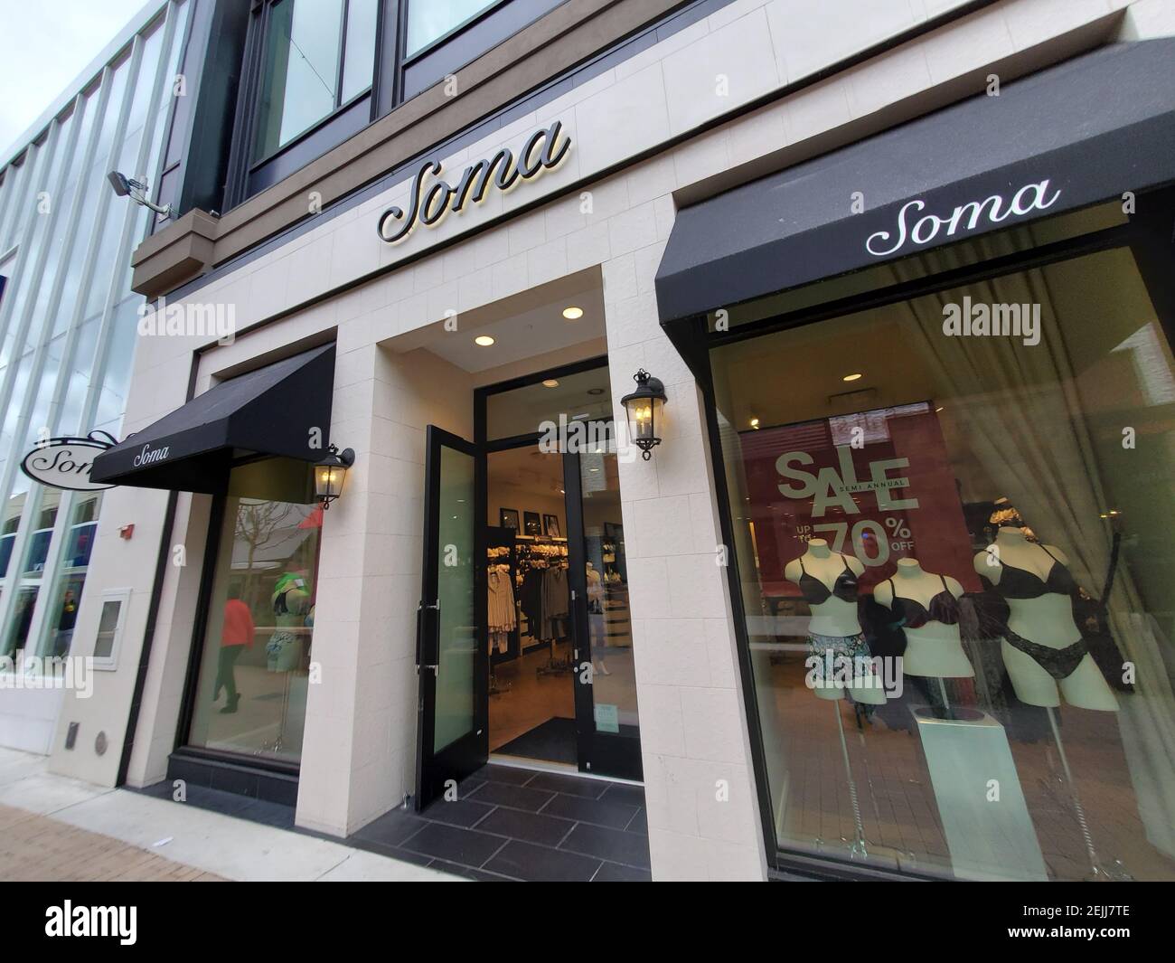 Facade of Soma retail store at the Broadway Plaza shopping mall in ...