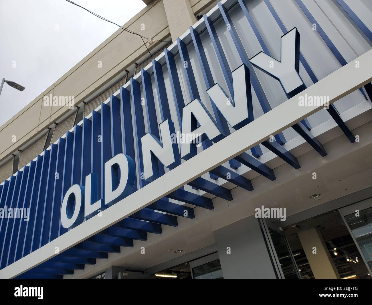 Facade with sign and logo for Old Navy clothing retail store in ...