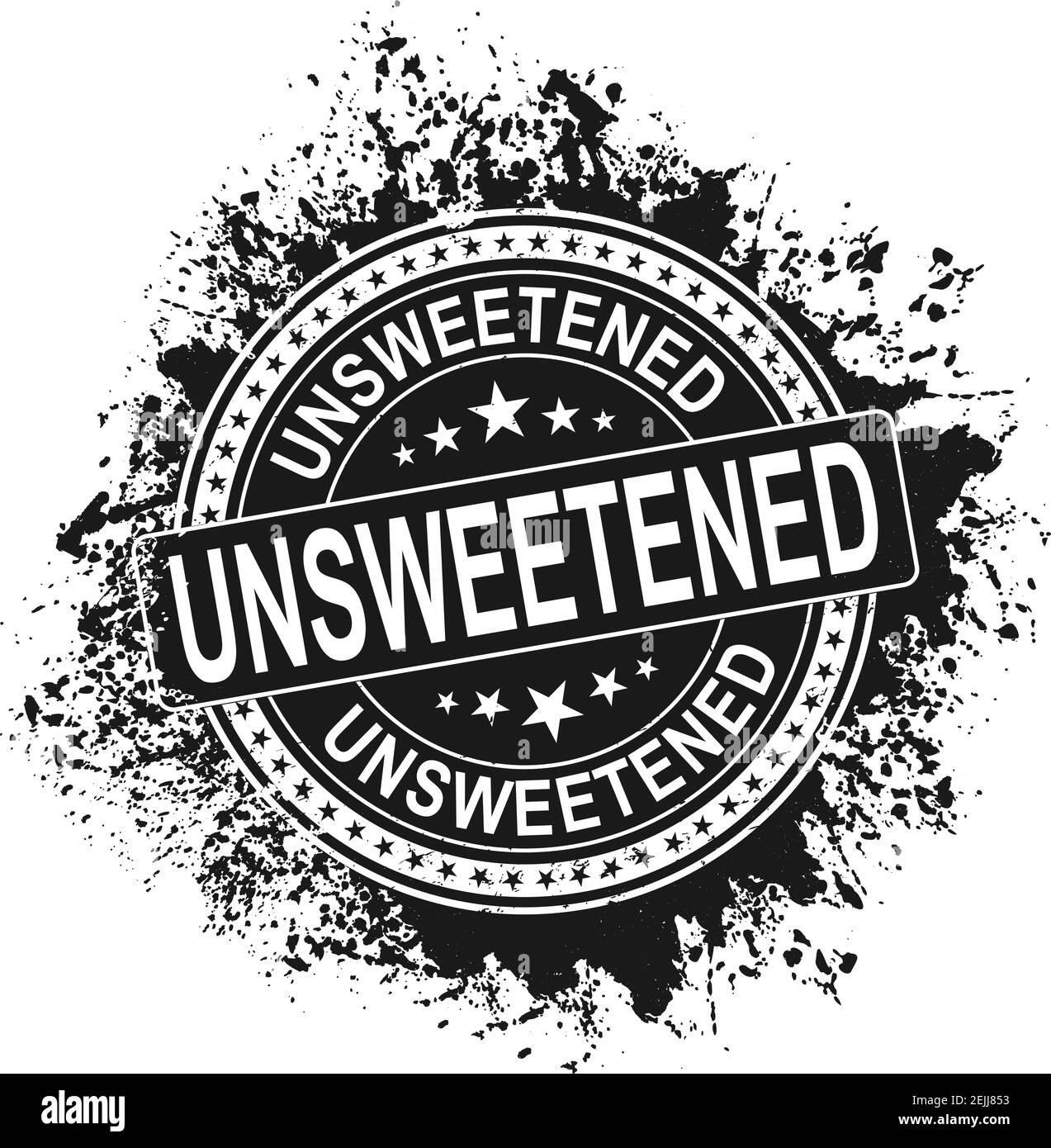 black Unsweetened splash ink rubber stamp on white Stock Vector Image ...