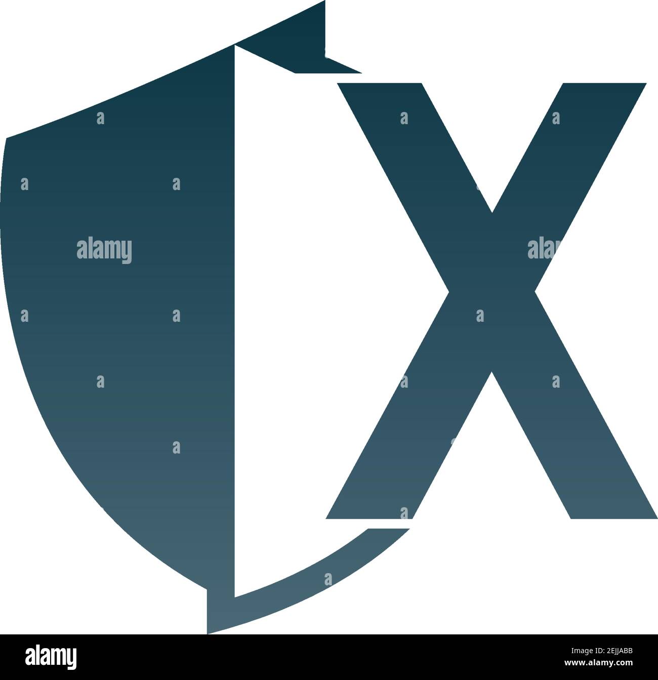 Shield logo icon with letter X beside design vector illustration Stock ...