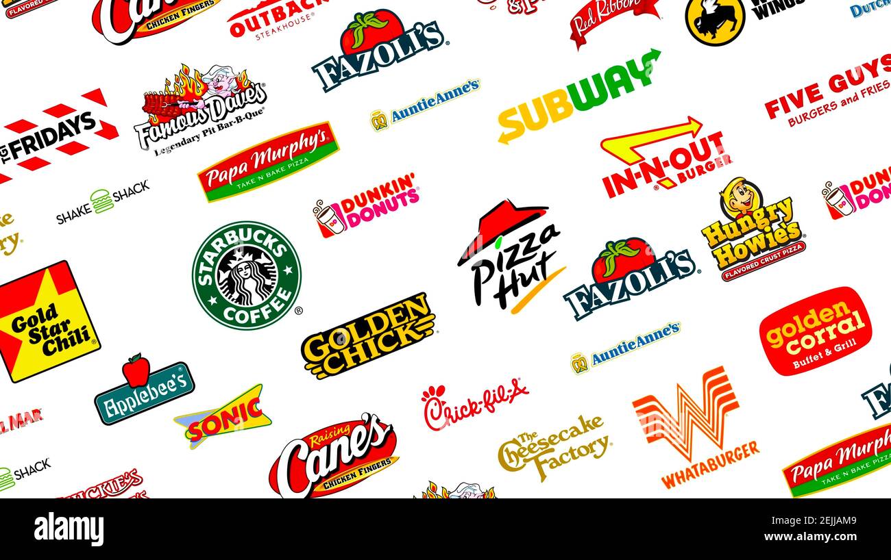 Logotype collection of most famous Fast-Food, Restaurants and Coffee ...