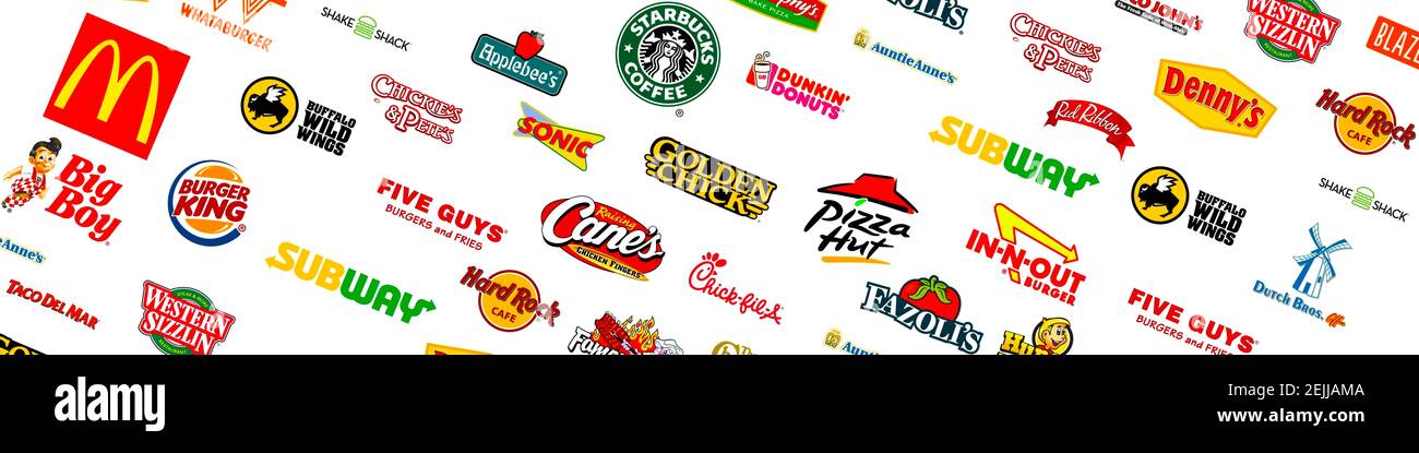 Logotype collection of most famous Fast-Food, Restaurants and Coffee ...