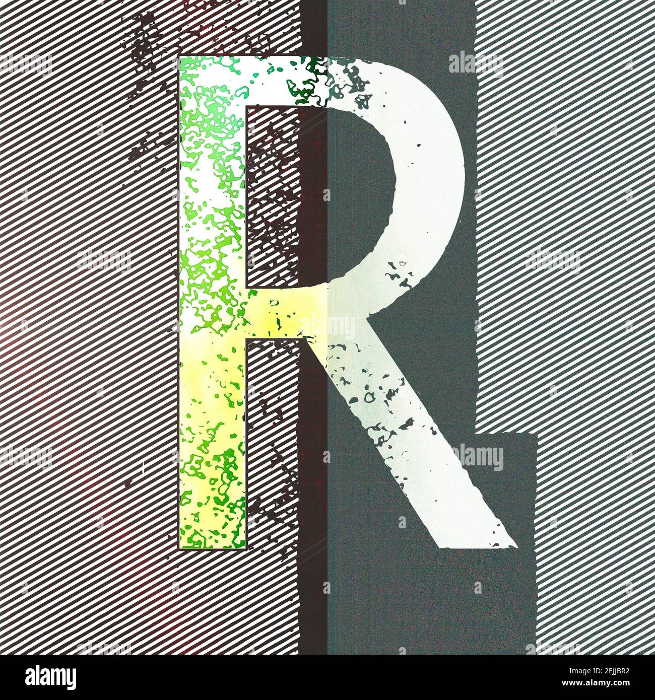 square graphic with the upper-case character R as capital letter Stock ...