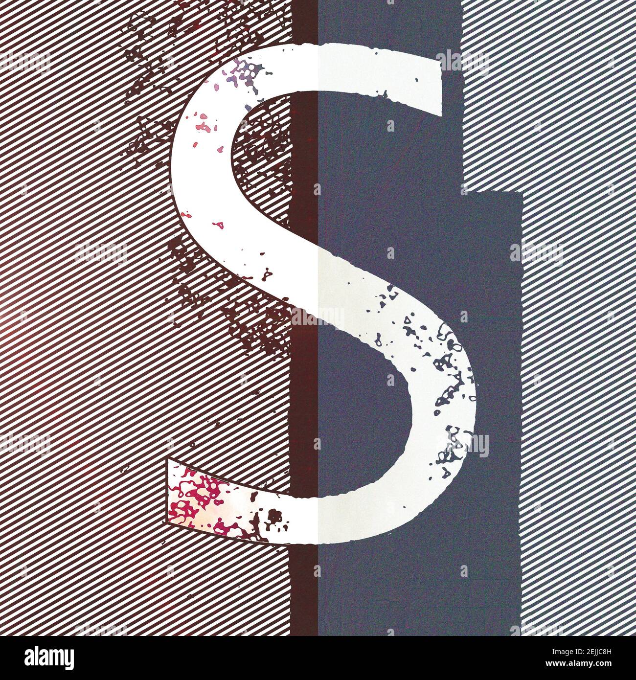 square graphic with the upper-case character S as capital letter Stock ...