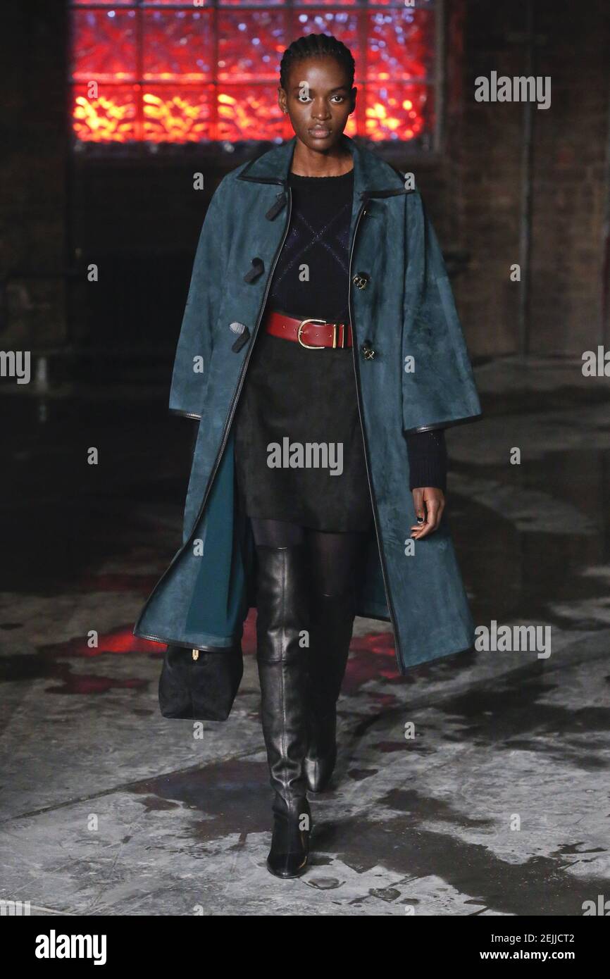 Model Aketch Joy Winnie walks on the runway at the Khaite fashion show ...