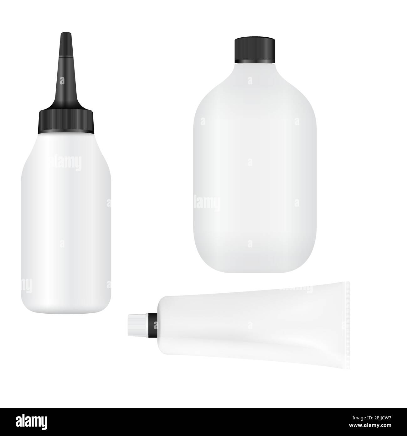 Hair dye bottle set. Hair painting packaging mock up. Color cream ...