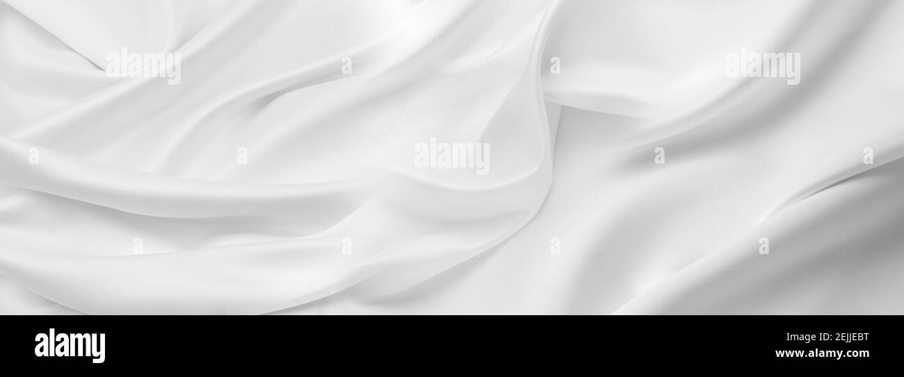 Closeup of rippled white silk fabric lines Stock Photo - Alamy