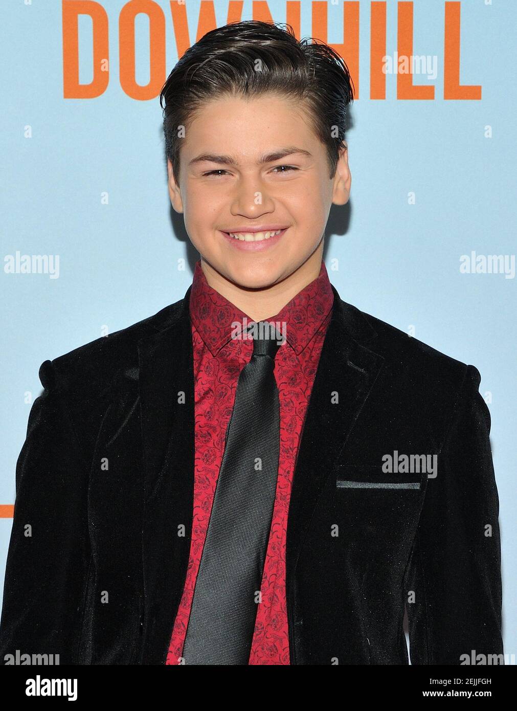 Actor Ammon Jacob Ford attends the NY premiere of Downhill at the SVA ...