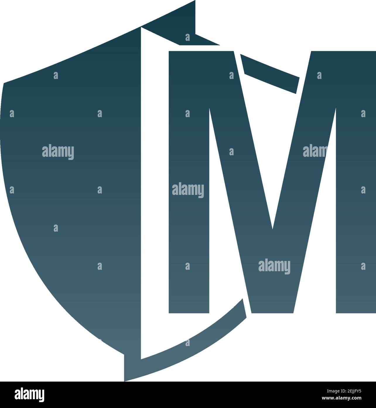 Shield logo icon with letter M beside design vector illustration Stock ...