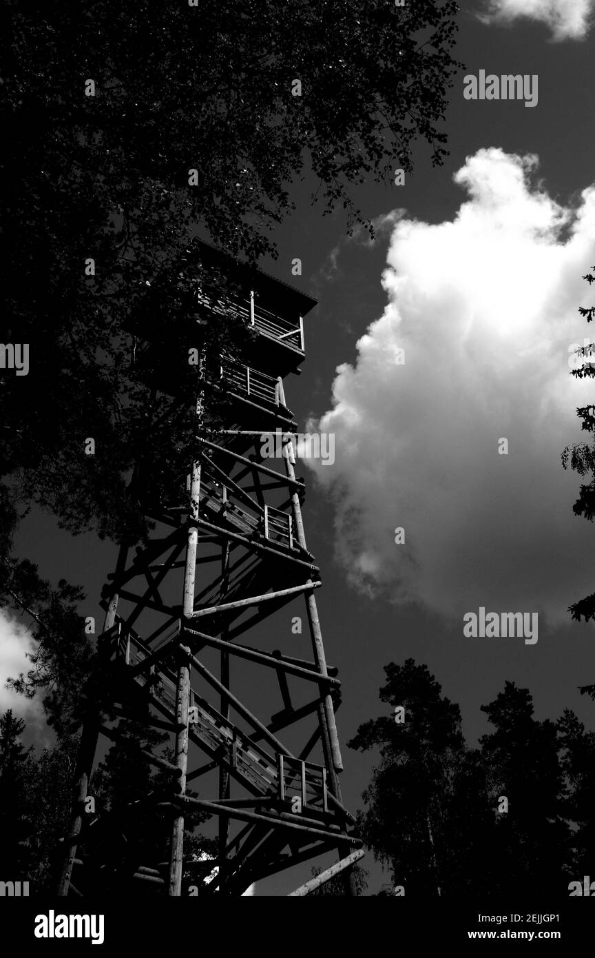 Fire observation tower Black and White Stock Photos & Images - Alamy