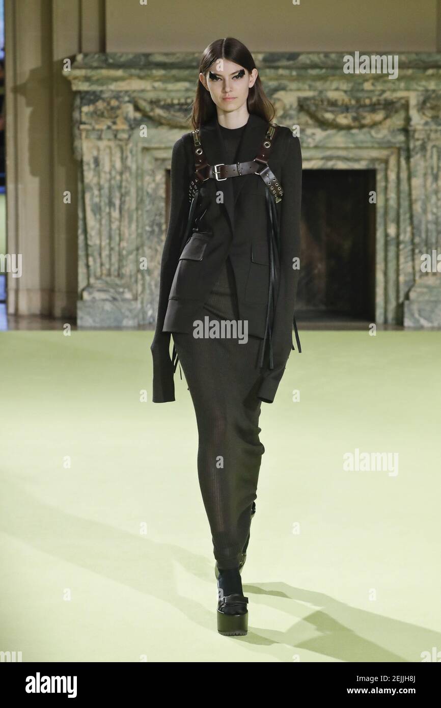 Model Alberte Mortensen walks on the runway at the Vera Wang fashion ...