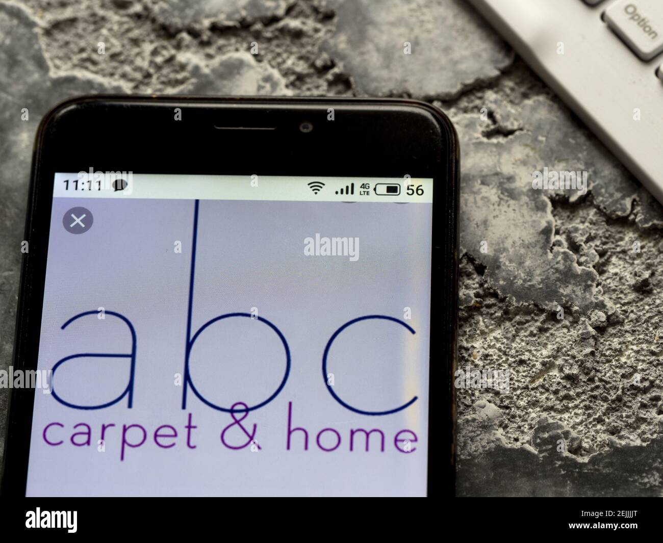 In this photo illustration an ABC Carpet & Home logo seen displayed on ...