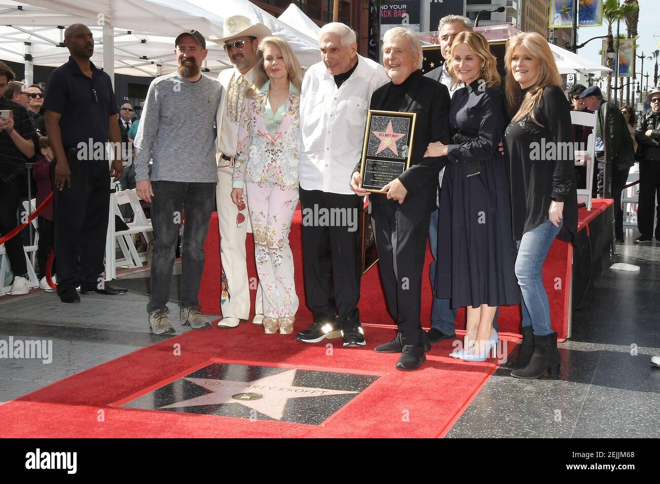 (L-R) Greg Garcia, David Arquette, Beverly D'Angelo, Sid Krofft, Marty ...