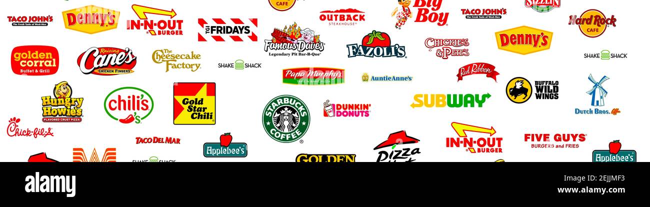 Logotype collection of most famous Fast-Food, Restaurants and Coffee ...