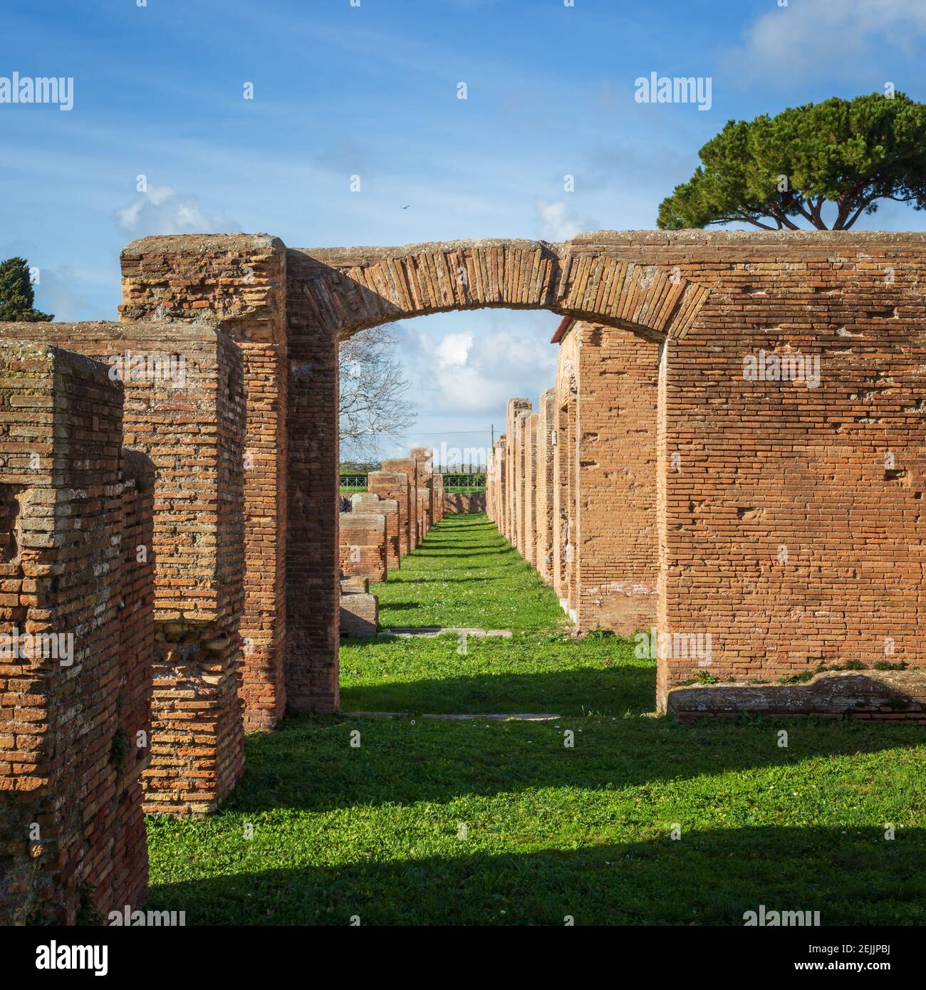 Ruins of Ostia Antica, large ancient Roman archaeological site near the ...
