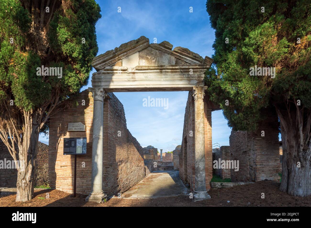 Ruins of Ostia Antica, large ancient Roman archaeological site near the ...