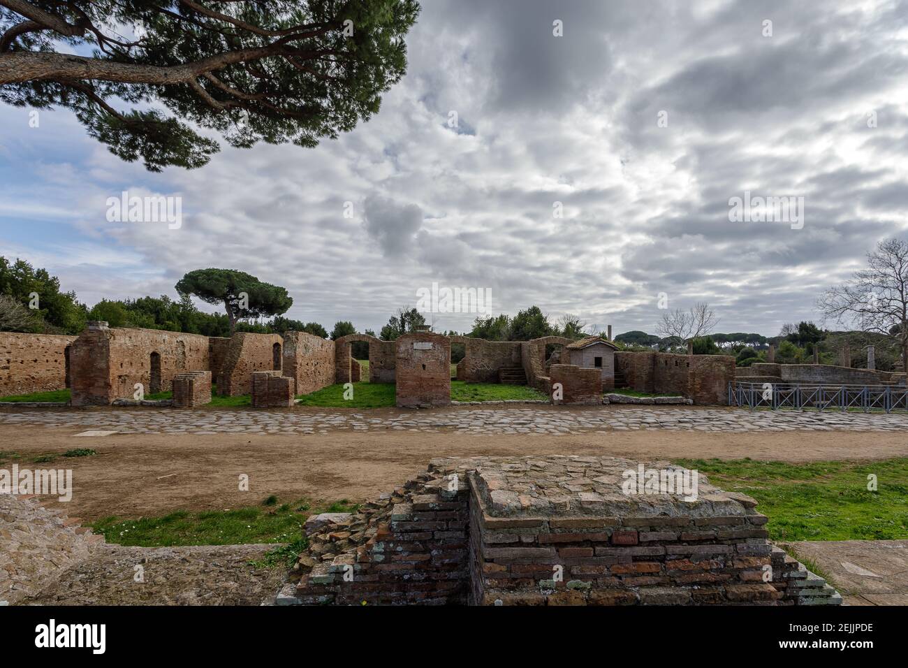 Ruins of Ostia Antica, large ancient Roman archaeological site near the ...