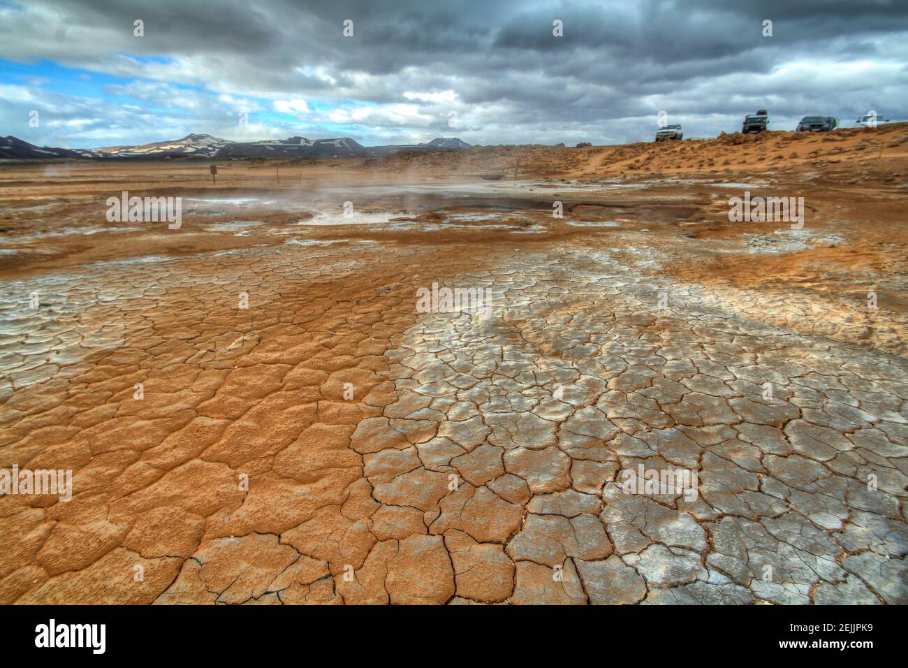 Life-hostile volcanic and geothermal landscape of Namaskard, Iceland ...