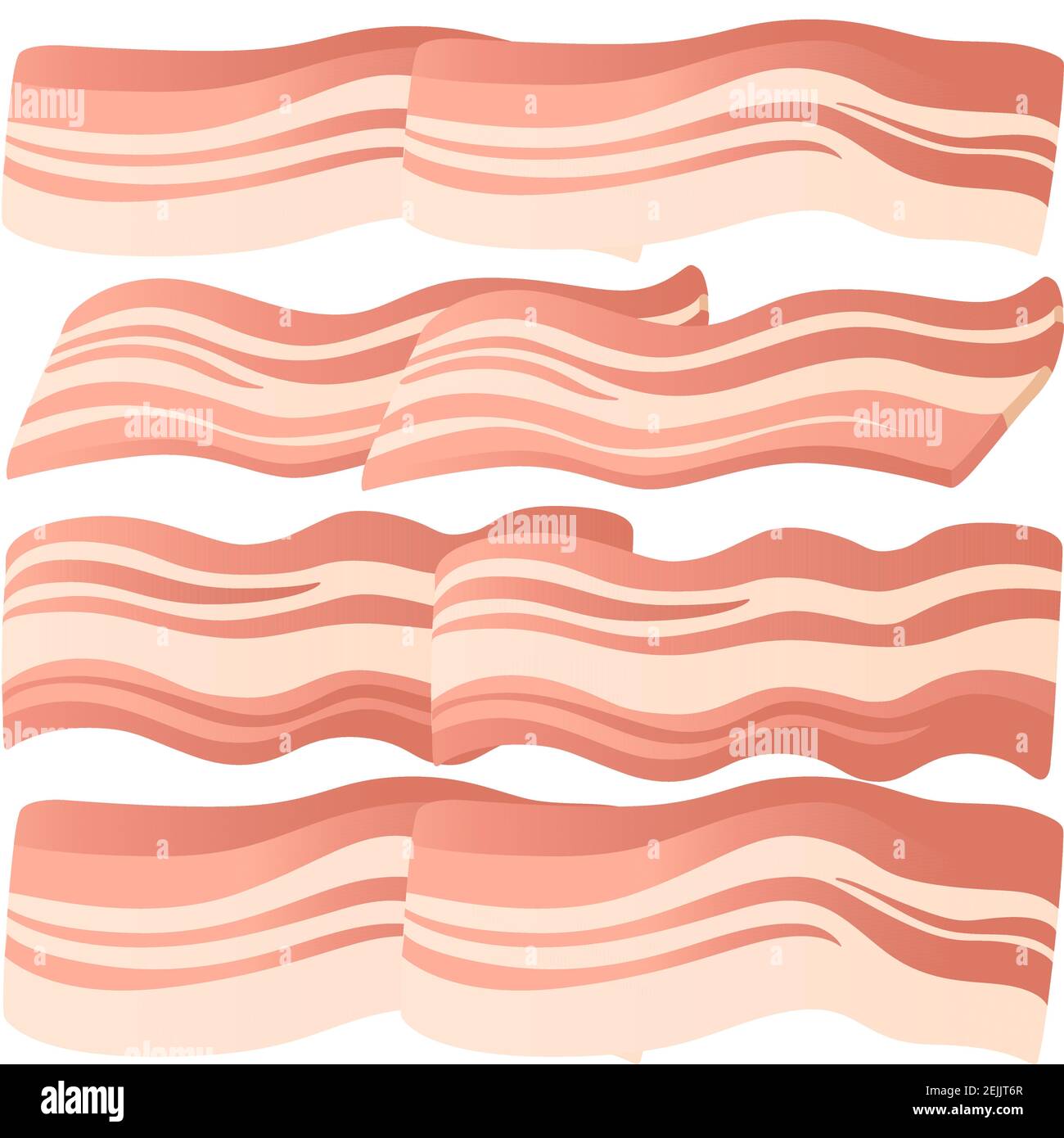 Seamless pattern of sliced piece of bacon vector illustration on white ...