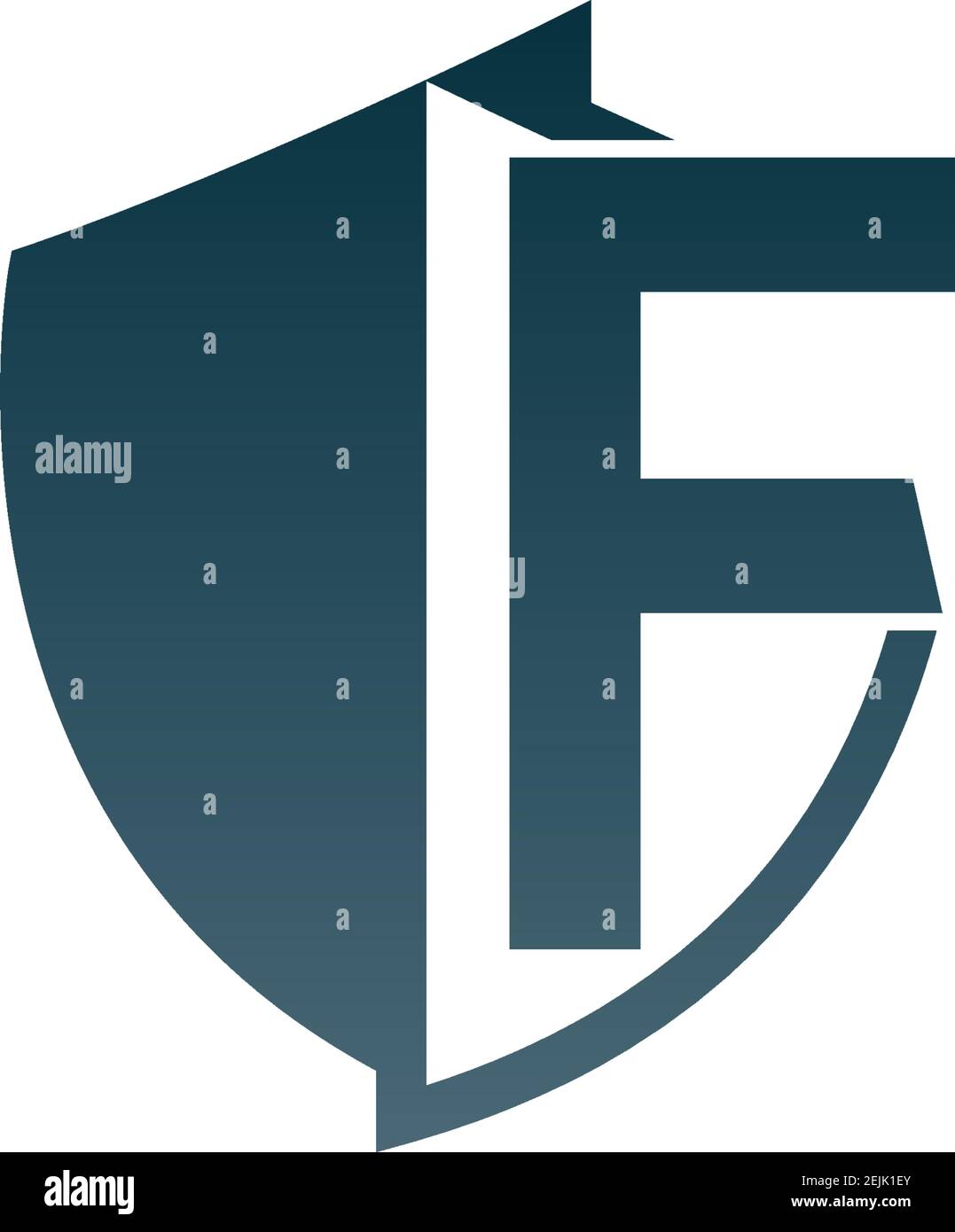 Shield logo icon with letter F beside design vector illustration Stock ...