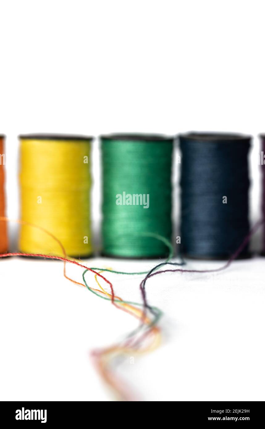 Blue and yellow threads hi-res stock photography and images - Alamy
