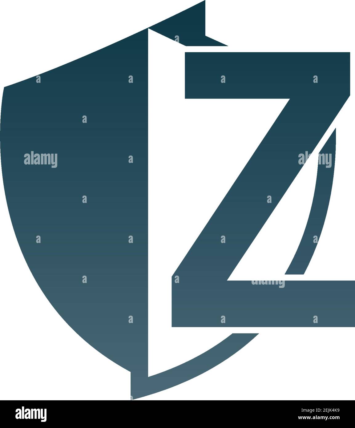 Shield logo icon with letter Z beside design vector illustration Stock ...
