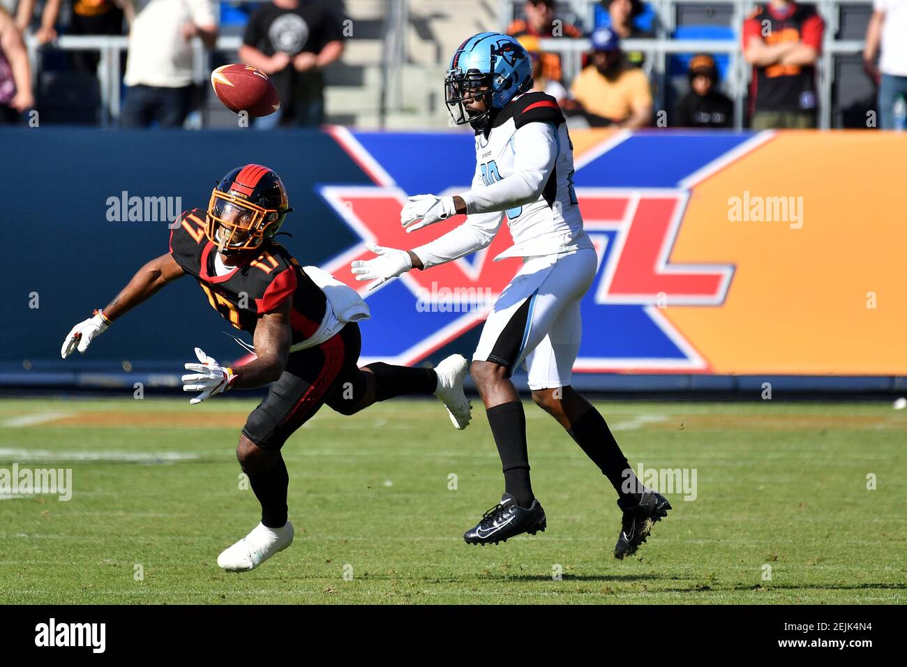 February 16, 2020 Carson, CA.LA Wildcats wide receiver Jalen Greene #17 ...