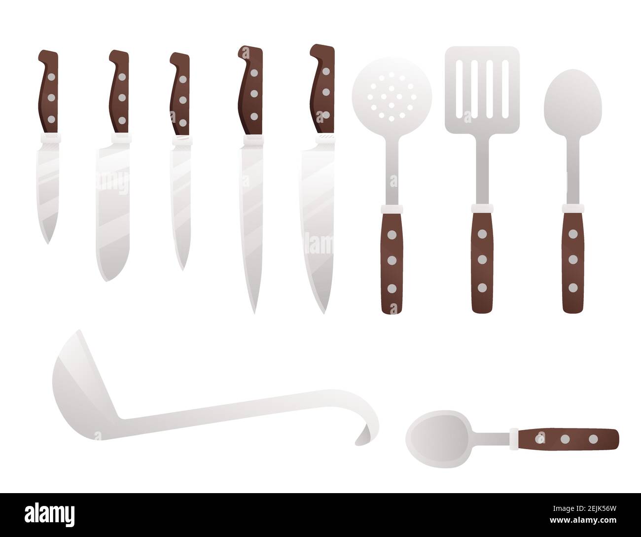 Set of different kitchenware and utensils cooking equipment kitchenware ...