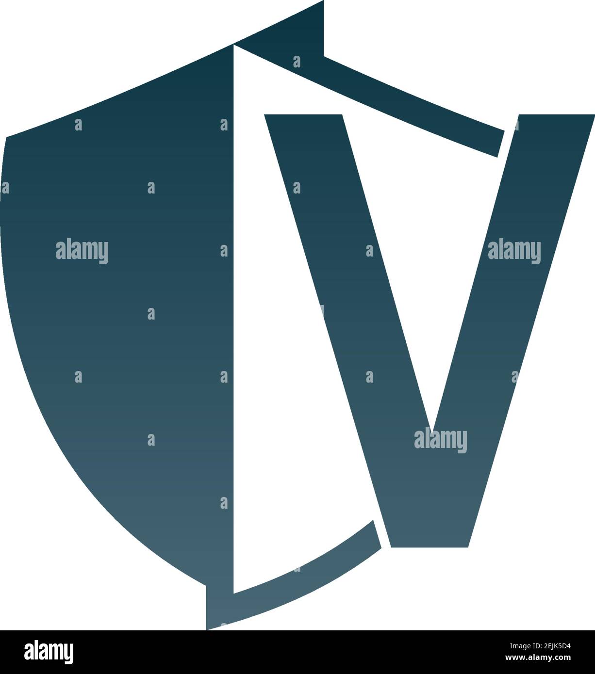 Shield logo icon with letter V beside design vector illustration Stock ...