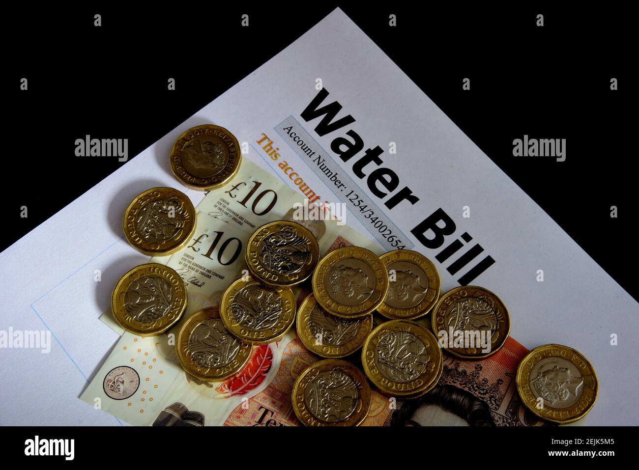 Generic Water Bill with cash Stock Photo - Alamy