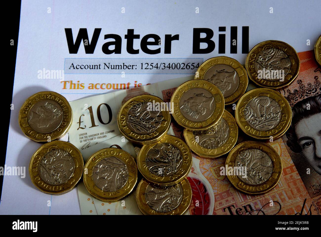 Generic Water Bill with cash Stock Photo - Alamy