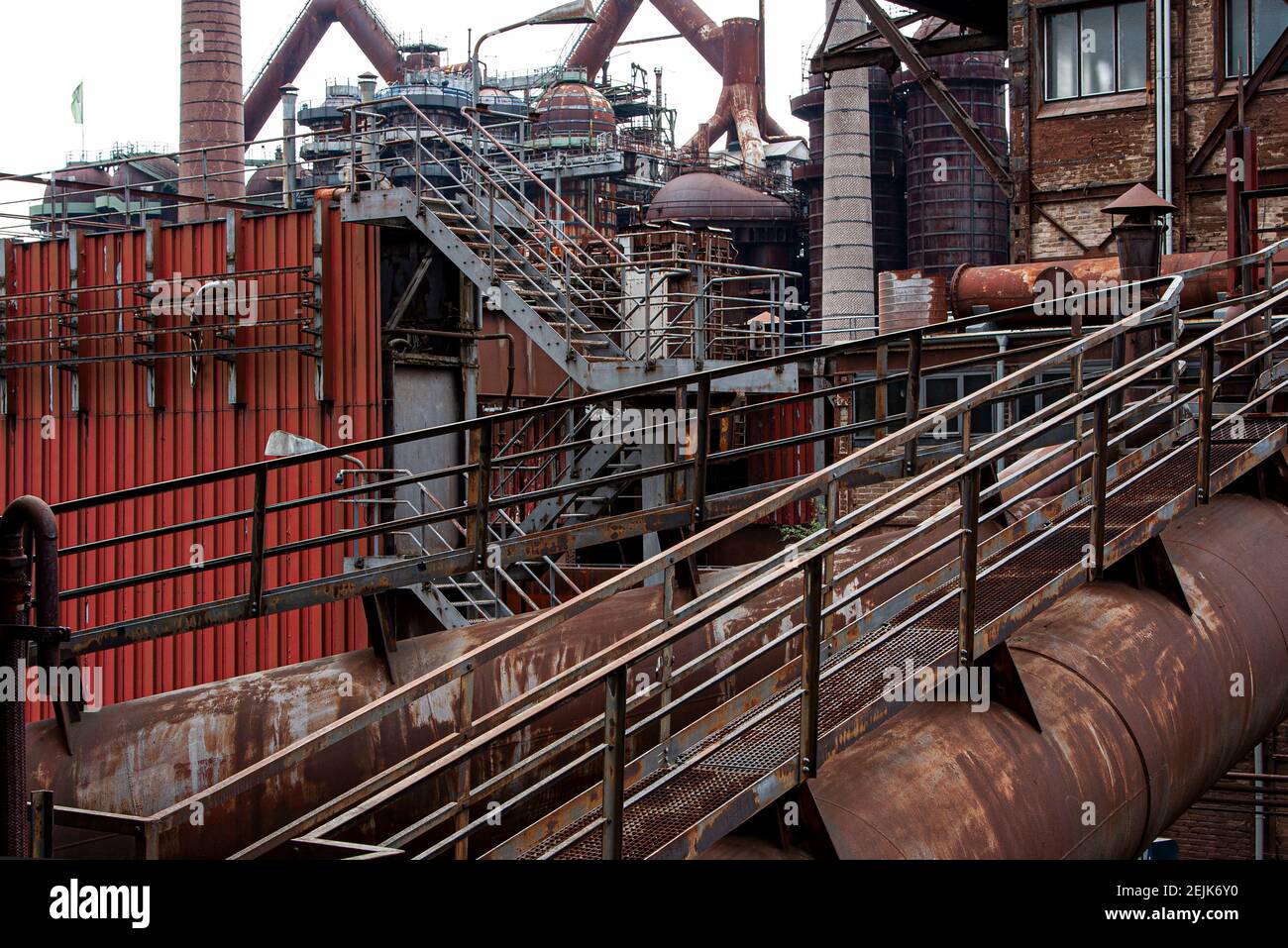 The Volklingen Iron Works are located in Saarbrucken in the Saar region ...