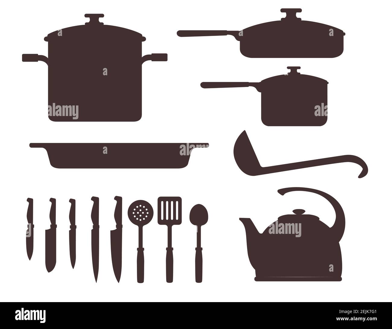 Set of different kitchenware and utensils cooking equipment kitchenware ...