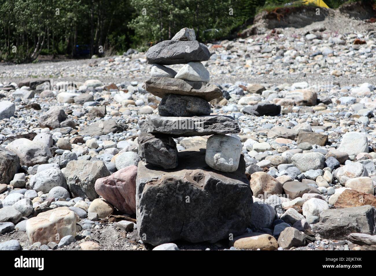 Rock Stack in the Alberta Mountains Stock Photo - Alamy