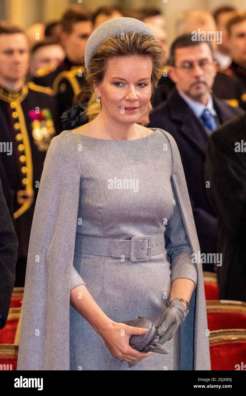 Queen Mathilde during the annual Eucharistic celebration in memory of ...