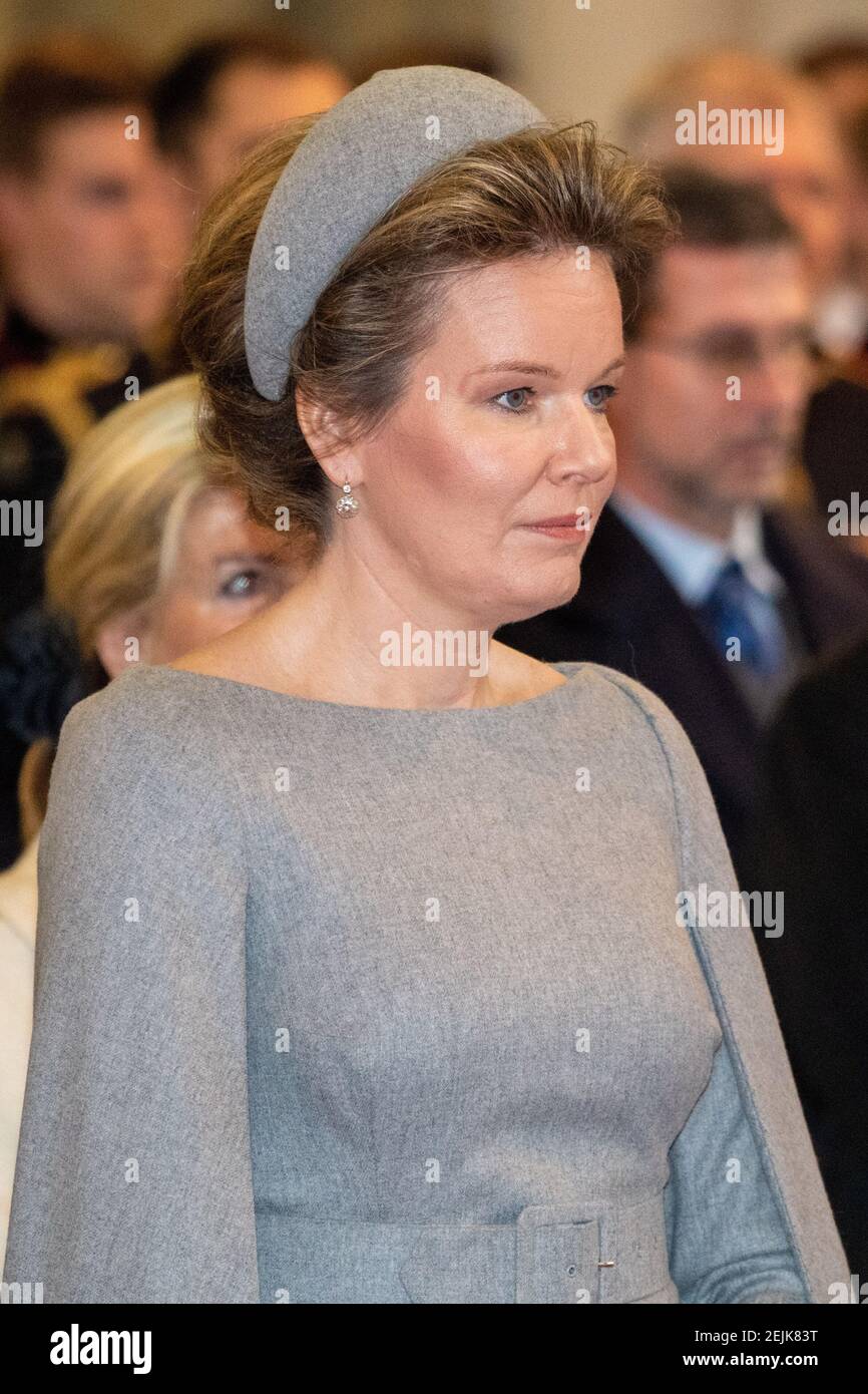 Queen Mathilde during the annual Eucharistic celebration in memory of ...