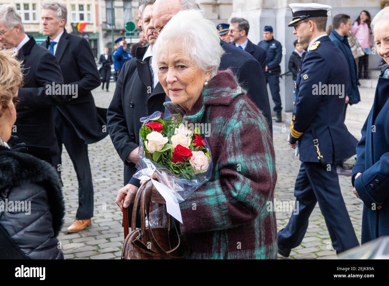Queen Paola during the annual Eucharistic celebration in memory of the deceased members of the ...