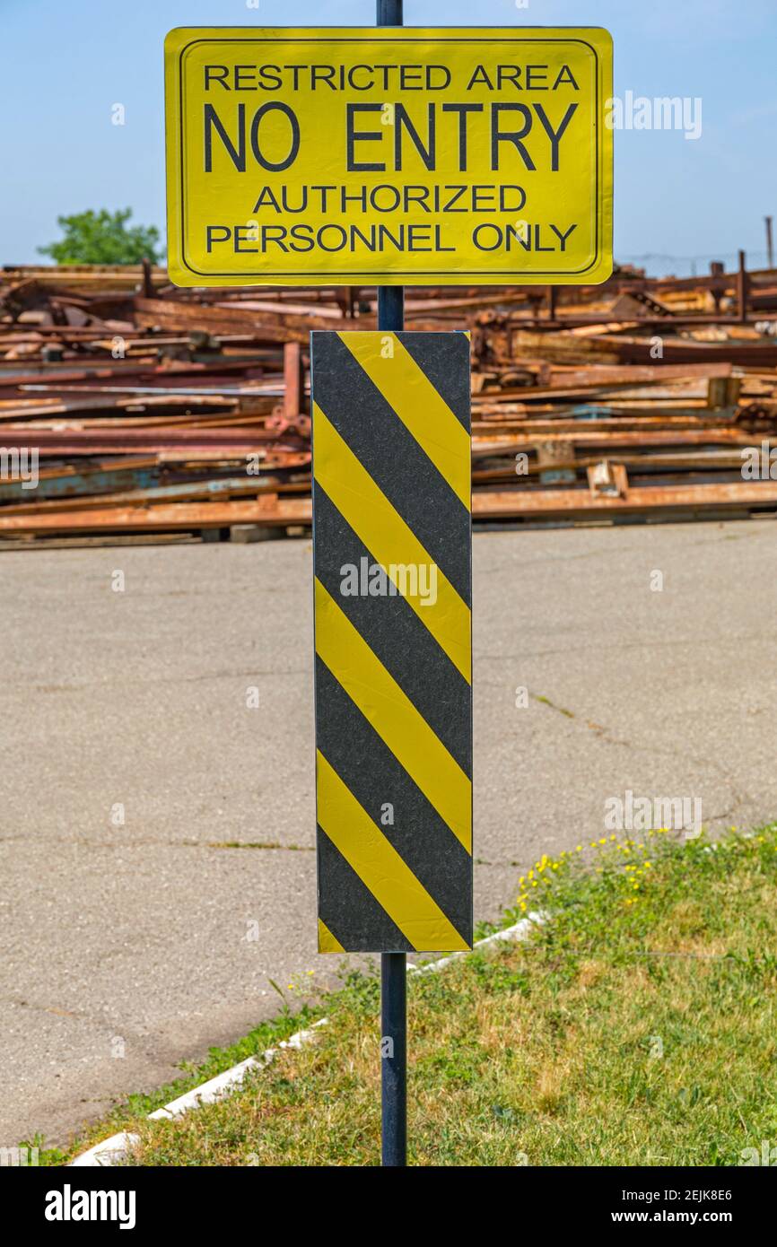 Restricted Area No Entry Authorized Personnel Only Warning Sign Stock ... Restricted Area No Entry Authorized Personnel Only Warning Sign Stock ...