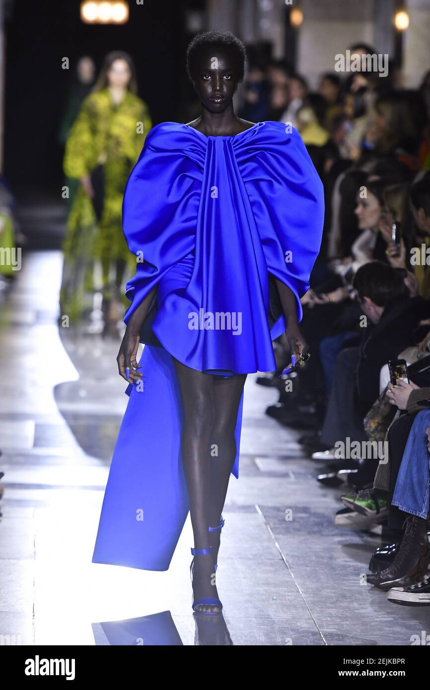 Model walks on the runway at the Mark Fast fashion show during Fall ...