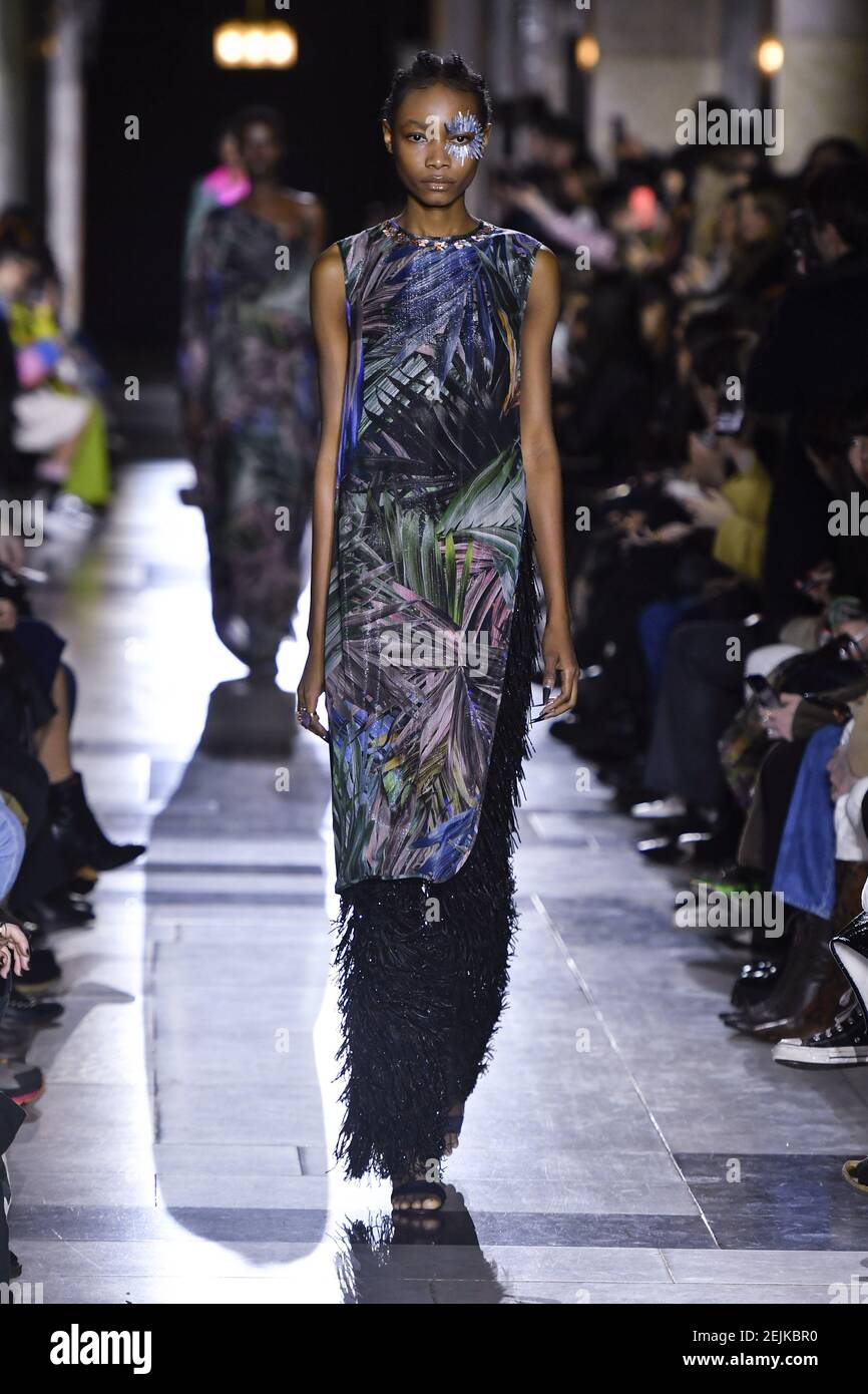 Model walks on the runway at the Mark Fast fashion show during Fall ...