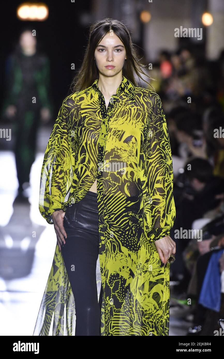 Model walks on the runway at the Mark Fast fashion show during Fall ...