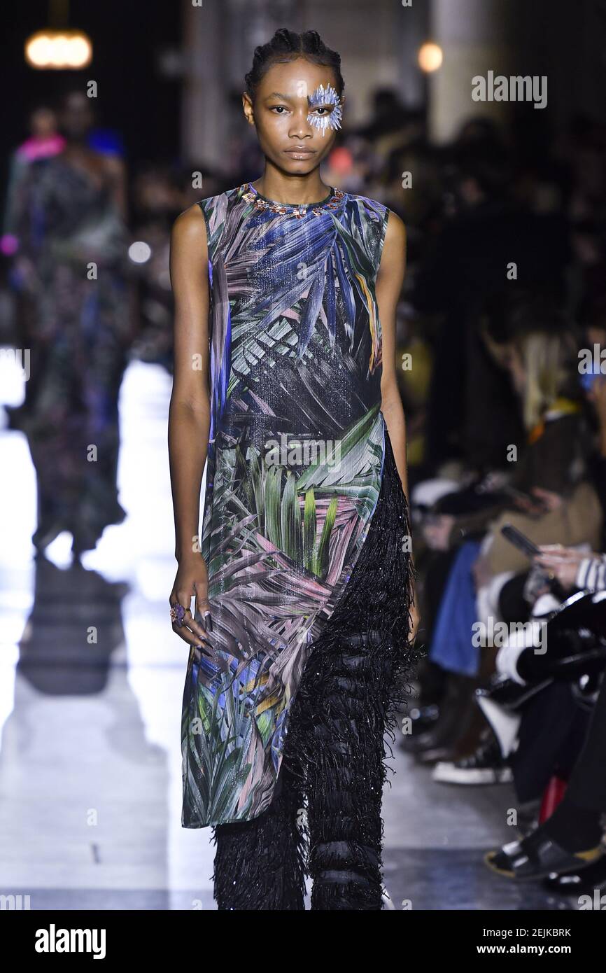 Model walks on the runway at the Mark Fast fashion show during Fall ...
