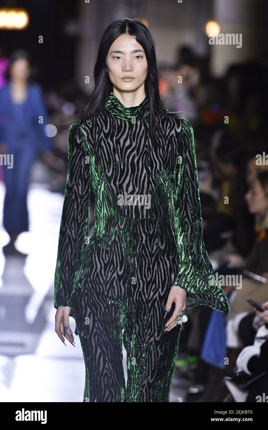 Model walks on the runway at the Mark Fast fashion show during Fall ...