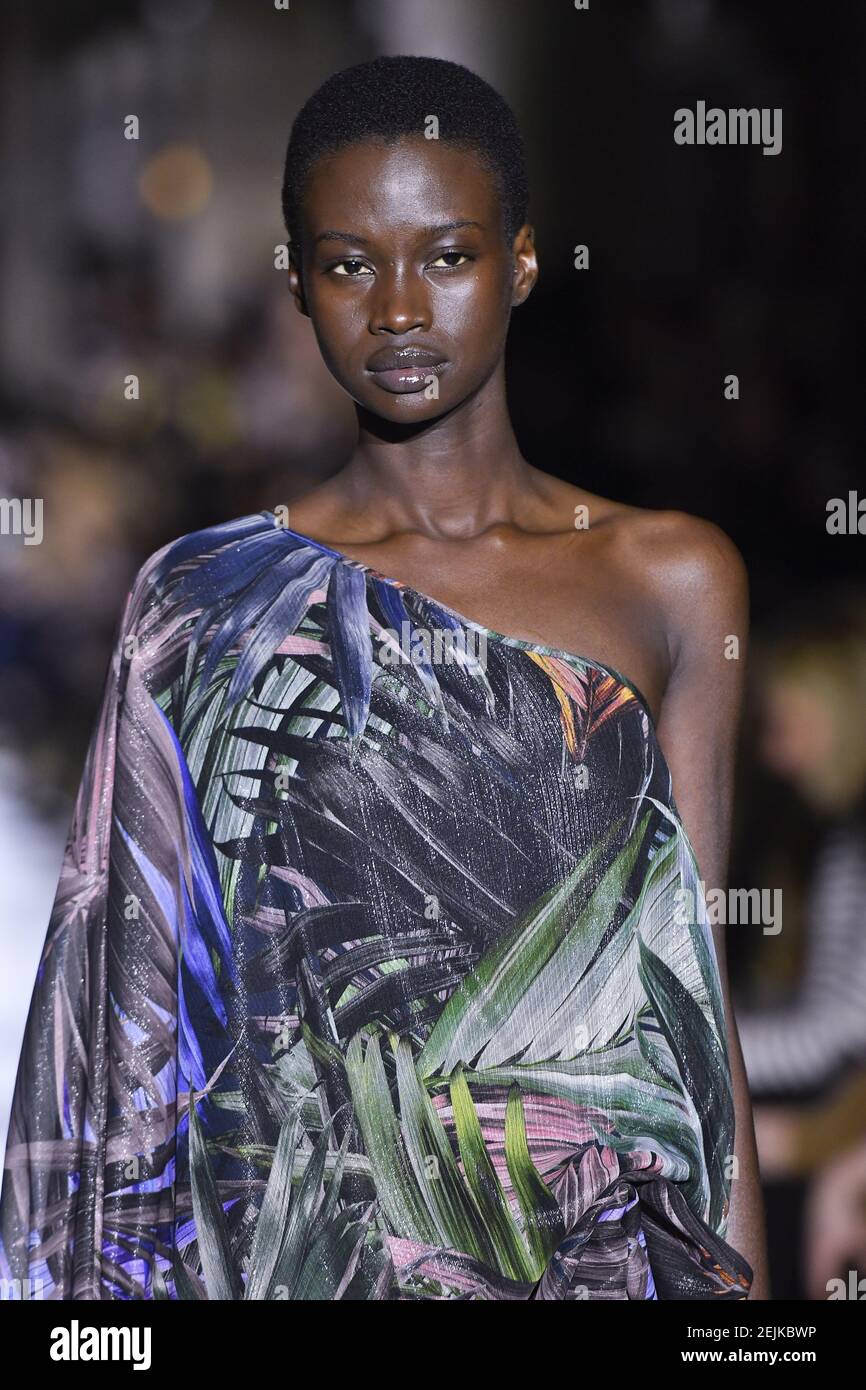 Model walks on the runway at the Mark Fast fashion show during Fall ...
