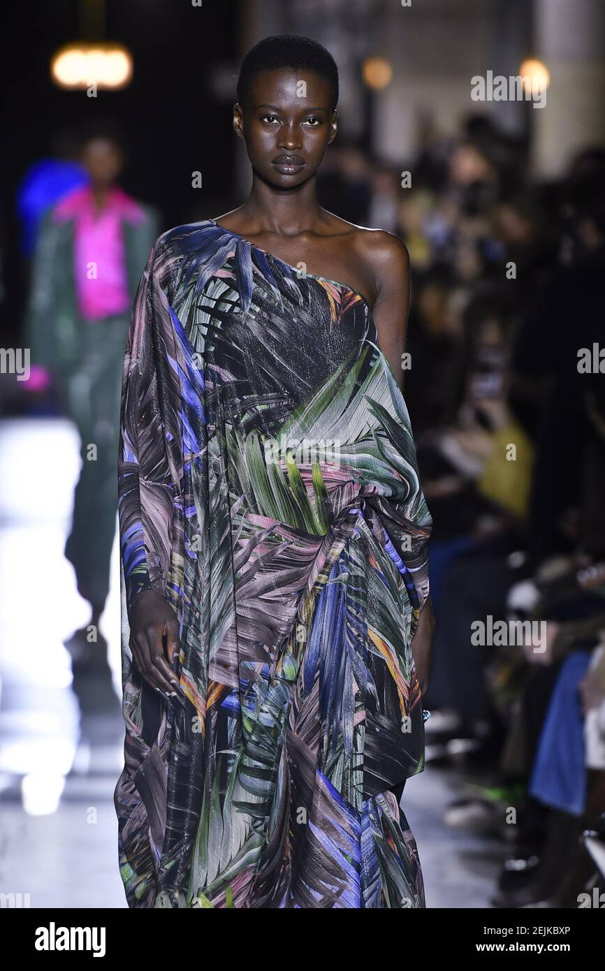 Model walks on the runway at the Mark Fast fashion show during Fall ...