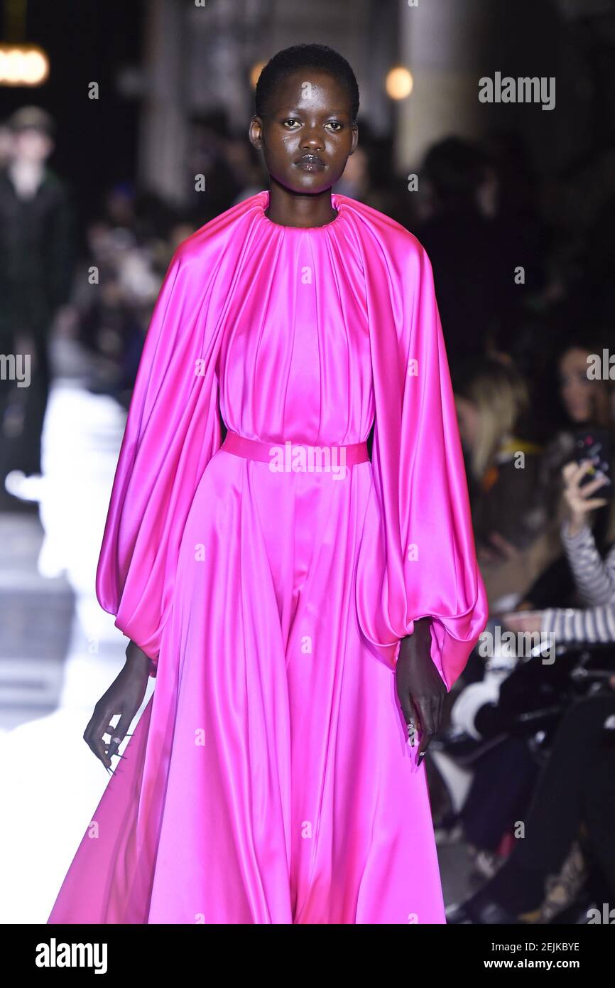 Model walks on the runway at the Mark Fast fashion show during Fall ...