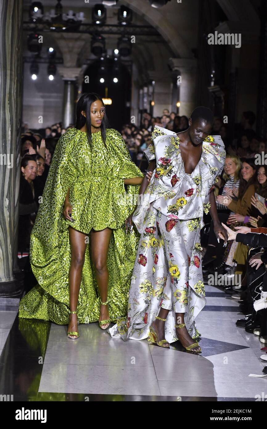 Model walks on the runway at the Mark Fast fashion show during Fall ...