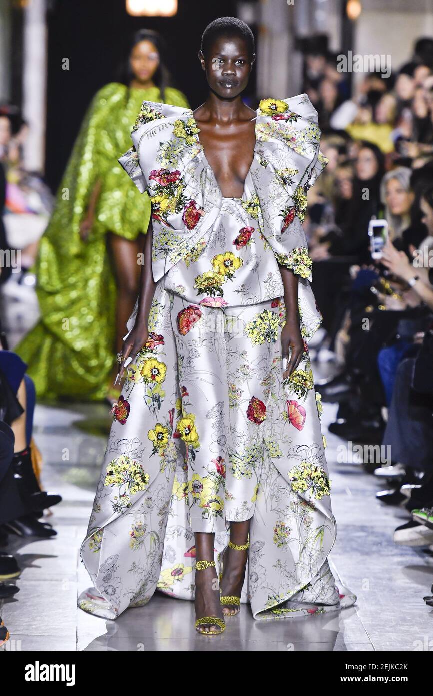 Model walks on the runway at the Mark Fast fashion show during Fall ...